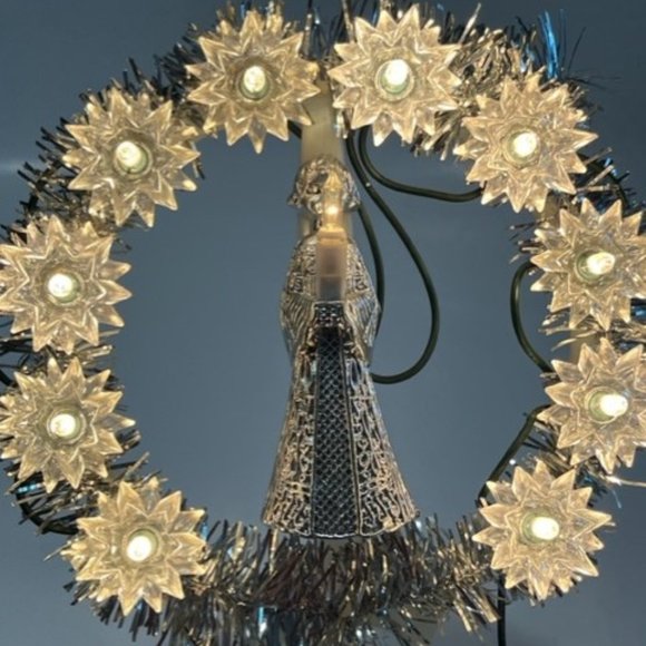 Holiday | Christmas Heavenly Lighted Silver Tone Angel Lighted Tree ...